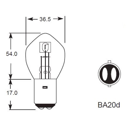 BT528Y: 12 Volt 45/40W BOSCH BA20D base Headlamp bulb - Headlamp Bulbs ...